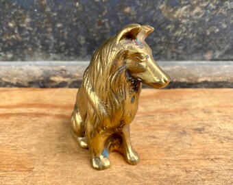 Antique Brass Dog Figurine - Etsy