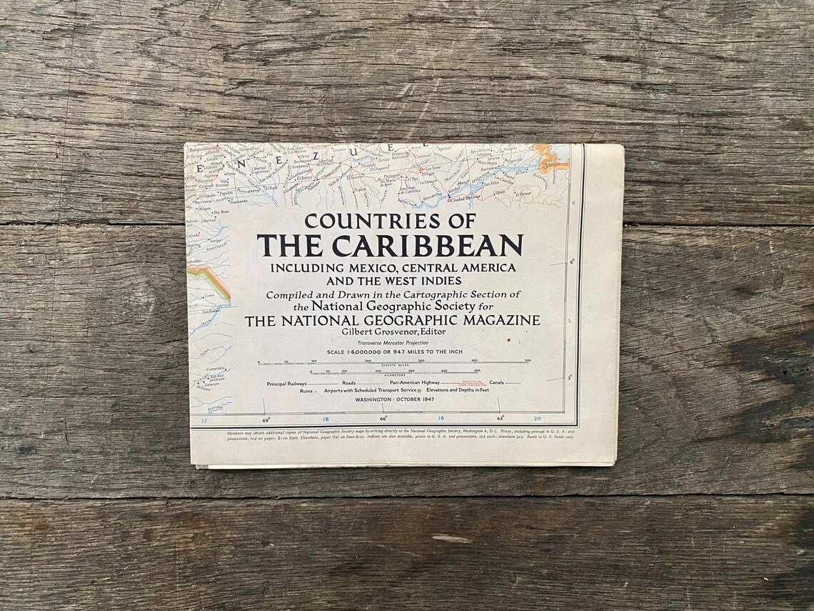 Countries of the Caribbean Folding Map Including Mexico - Etsy