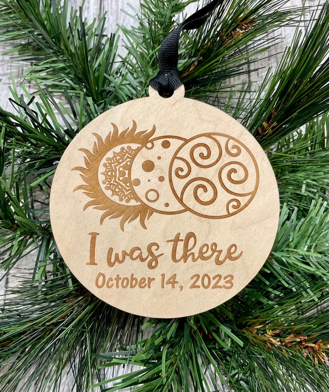2023 Annular Solar Eclipse Wood Ornament - Etsy