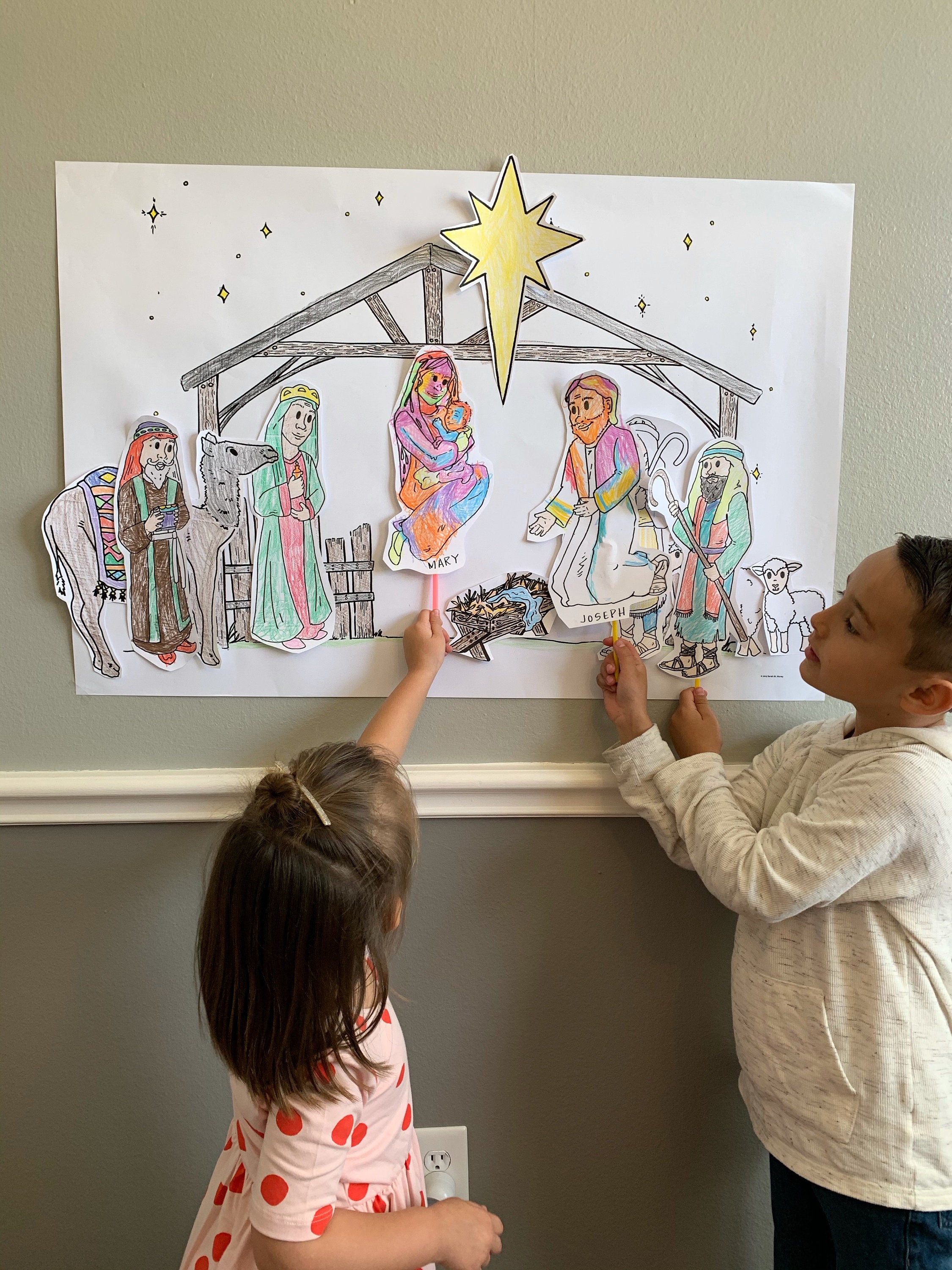 Christmas Nativity Coloring Page - PDF - Etsy