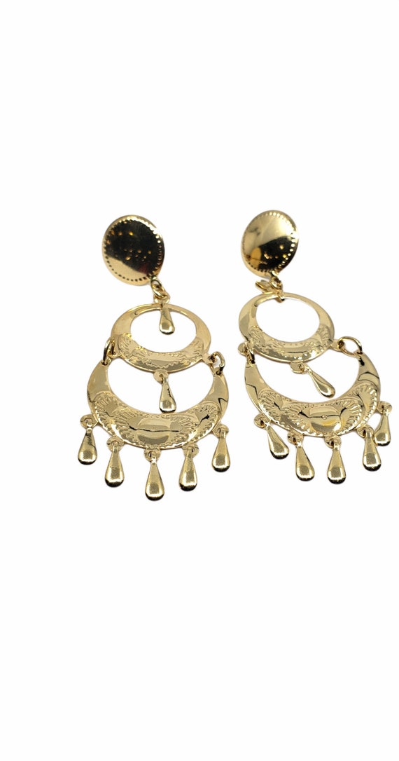 Antique 14Karat Yellow Gold Filigree Drop Dangle Mexi… - Gem Antique 14Karat Yellow Gold Filigree Drop Dangle Mexi… - Gem