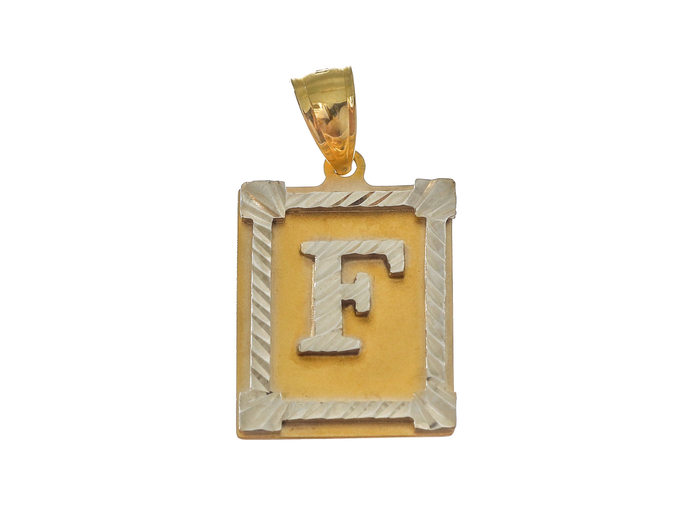 Lovely Letter F Personalized Pendant Crafted in 14k Solid Gold - Etsy