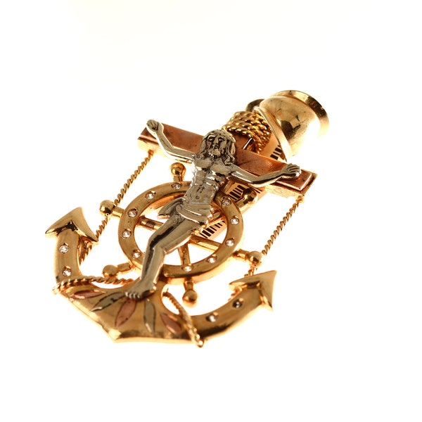 Jesus on Anchor Pendant - Etsy