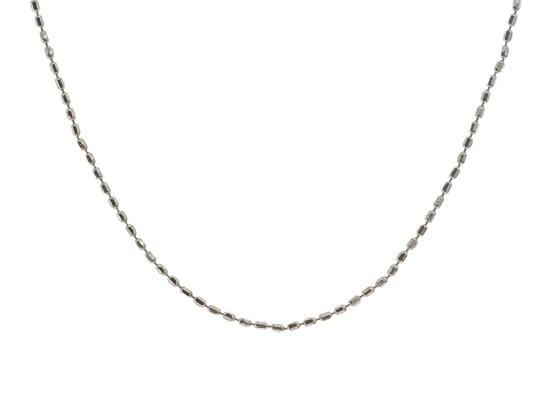 Simple 14k Solid Gold Dot Link Chain Necklace 16.4" - 14k Solid White ...