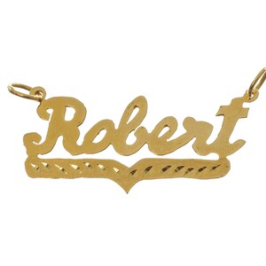 Antique 14k Solid Gold 'robert' Words Personalized Pendant - 14k Solid ...