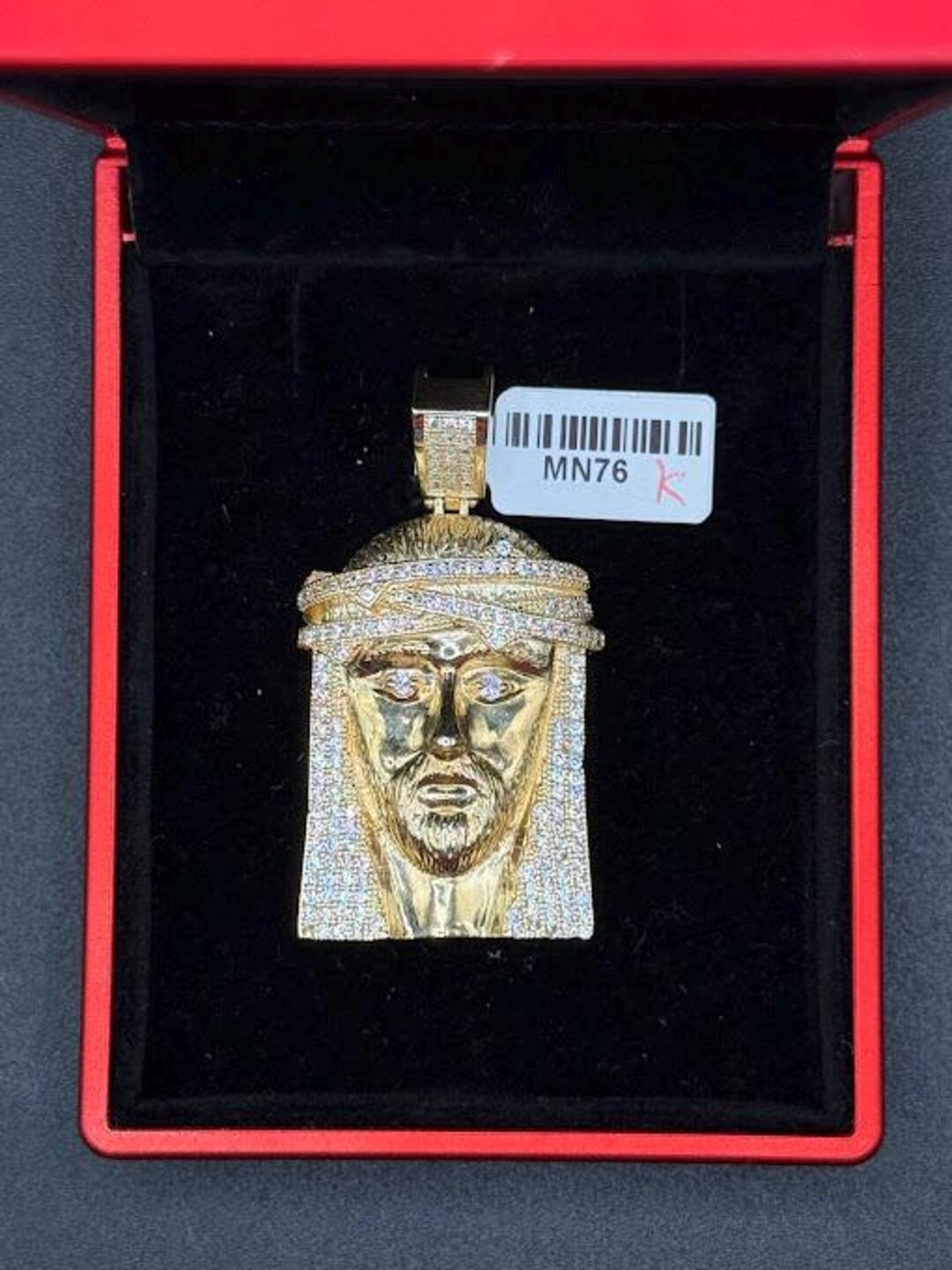Solid 14K Gold Jesus Piece Pendant, Diamond-cut Hip Hop Style Charm ...