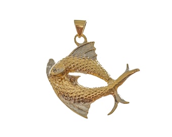 White Gold Fish Pendant - Etsy