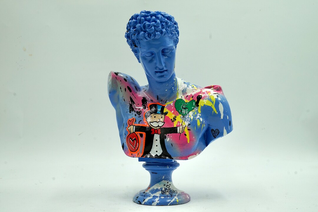 Pop Art Statue-handmade Sculpture-paint Statue-home Decor Art-greek ...