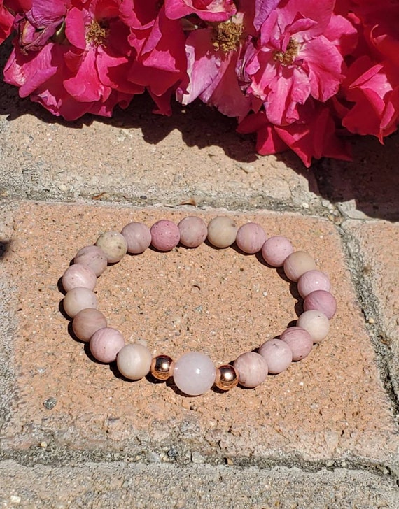 Pink Fossil Jasper and Rose Quartz