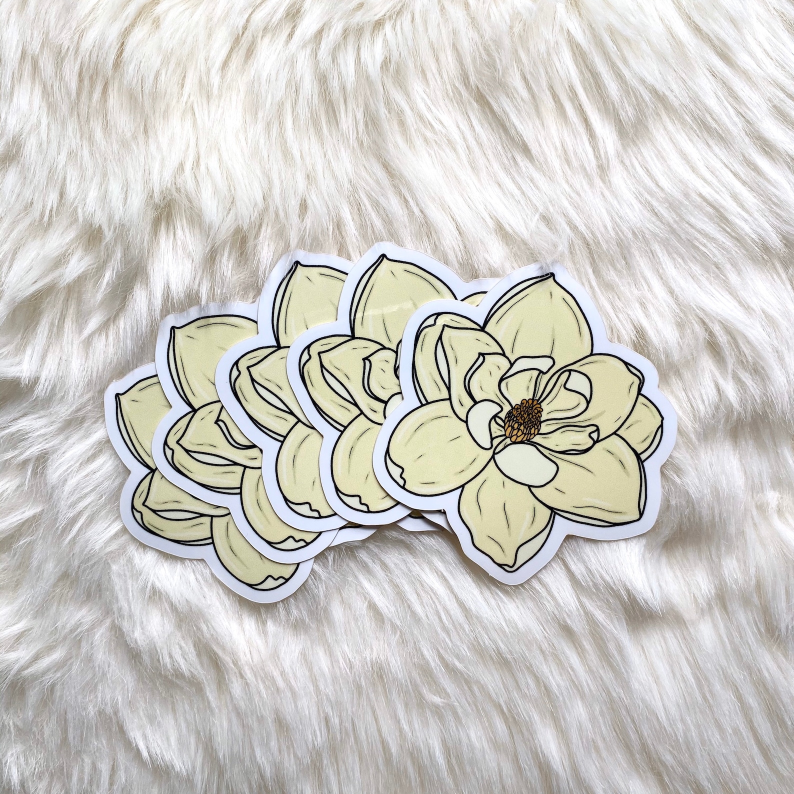 Magnolia Sticker Vinyl Flower Sticker - Etsy