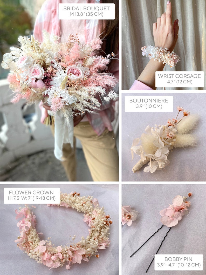 Pink Bridal Crown With Hydrangea for Bride or Flower Girl - Etsy