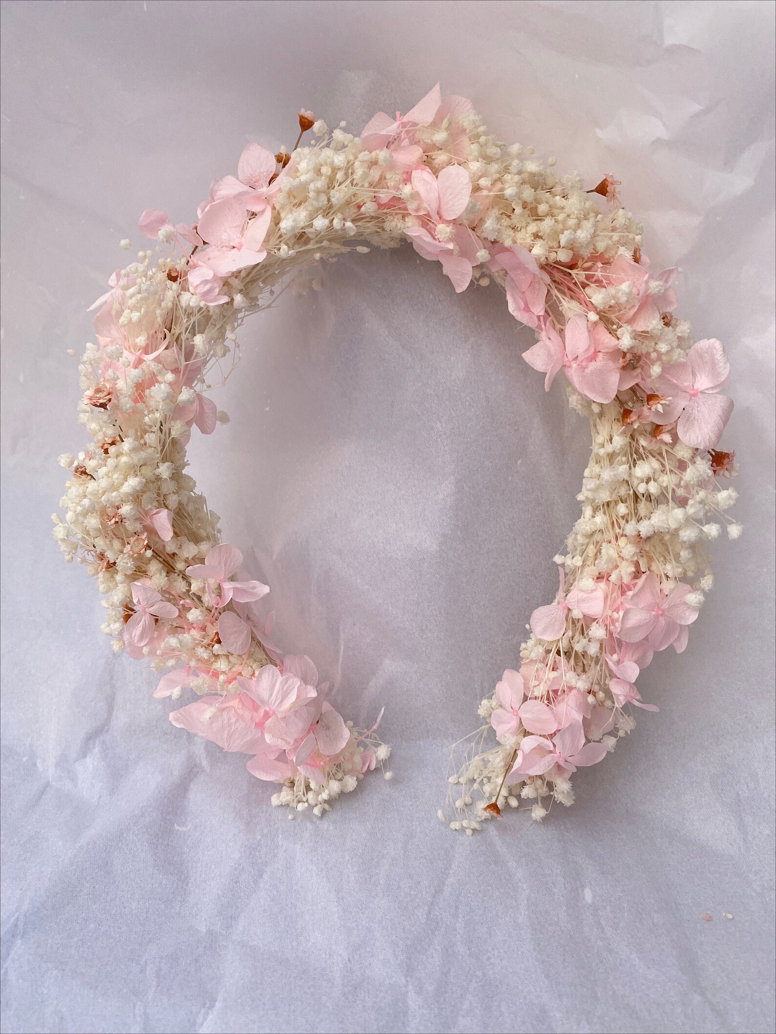 Pink Bridal Crown With Hydrangea for Bride or Flower Girl - Etsy