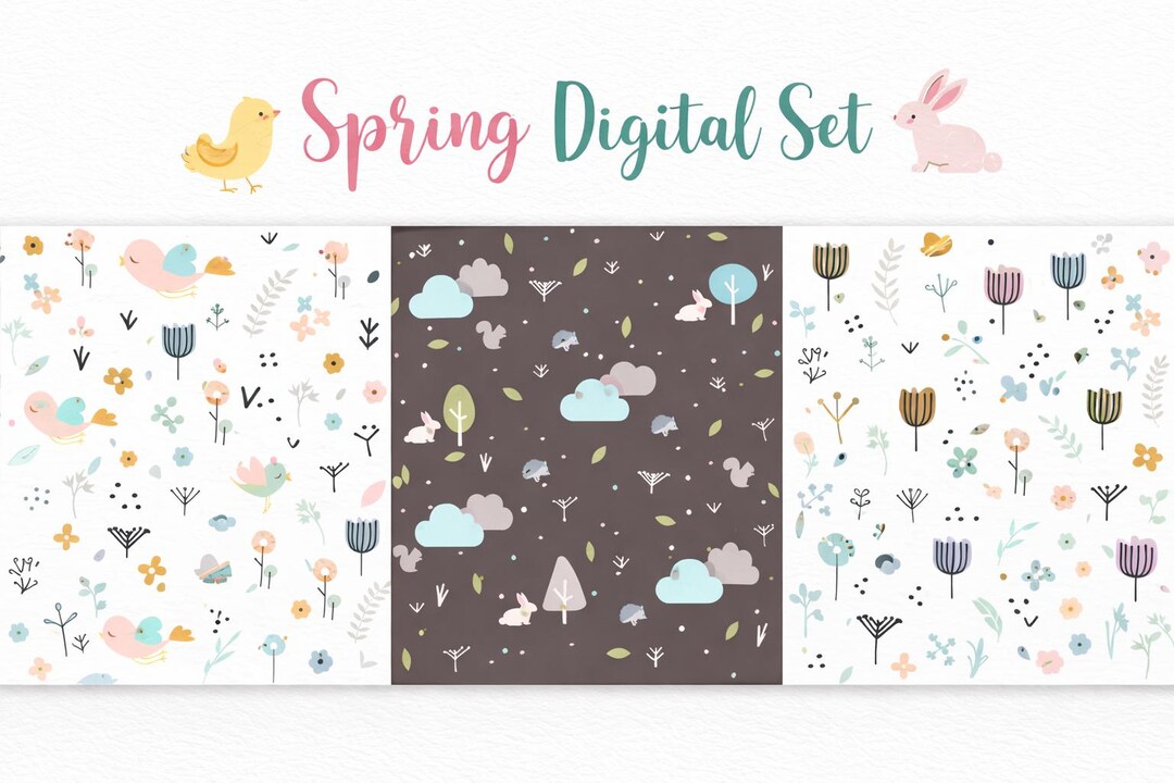 Spring Digital Paper Set – 6 Designs - Etsy