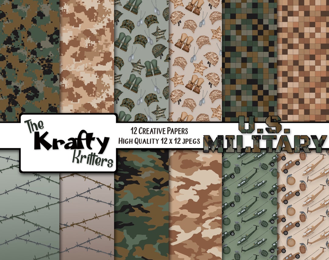 U.S. MILITARY Digital Papers, 12 High Quality Jpeg Papers Instant ...