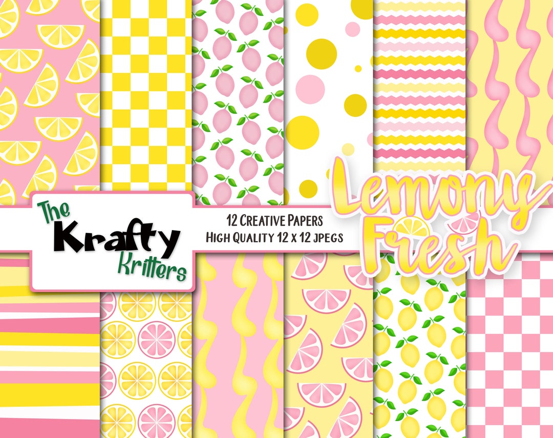 LEMONY FRESH Digital Papers, 12 High Quality Jpeg Papers Instant ...