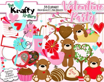 VALENTINE BUNDLE 2 Kits in 1 72 Cliparts & 42 Papers - Etsy