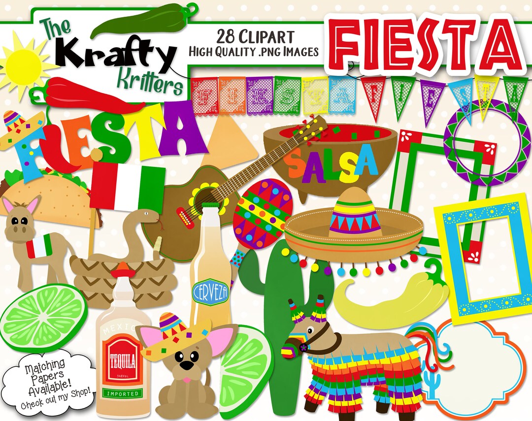 FIESTA Digital Clipart, 28 High Qualiy Png Cliparts, Instant Download ...