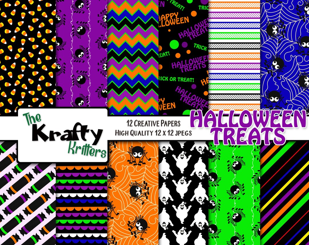 HALLOWEEN TREATS Digital Papers 12 High Quality Jpeg Papers - Etsy