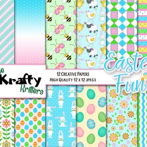 EASTER FUN Clipart & Papers Kit, 33 Png Cliparts, 12 Jpeg Papers ...