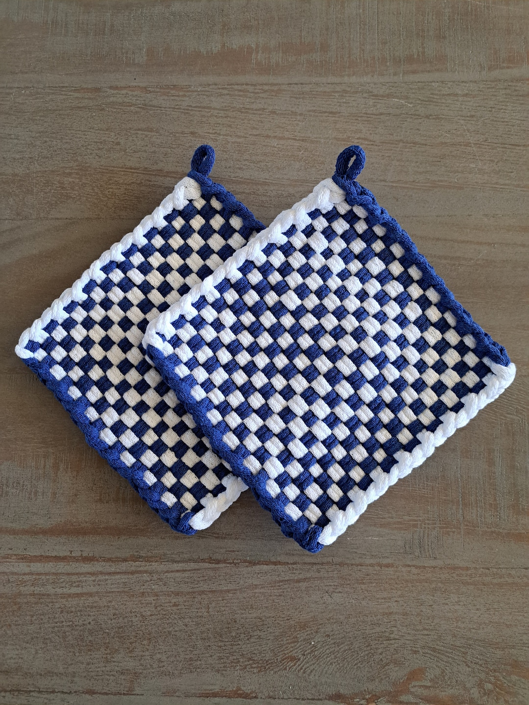 Israel Theme, 2 Piece Handmade Pot Holders Set, Blue & White, Am ...