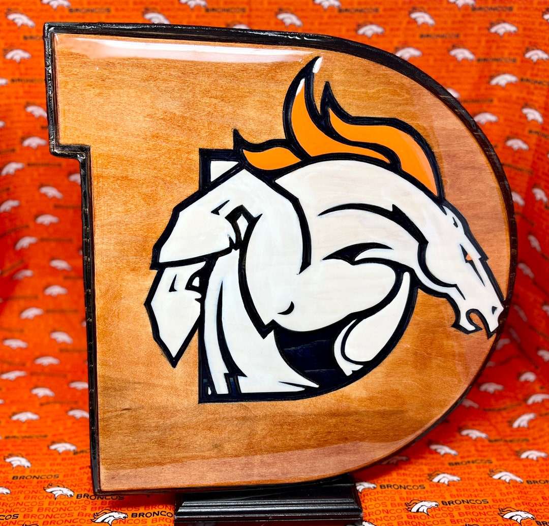Broncos Pride: Unique Epoxy Resin Wooden Sign in Denver Broncos Colors ...