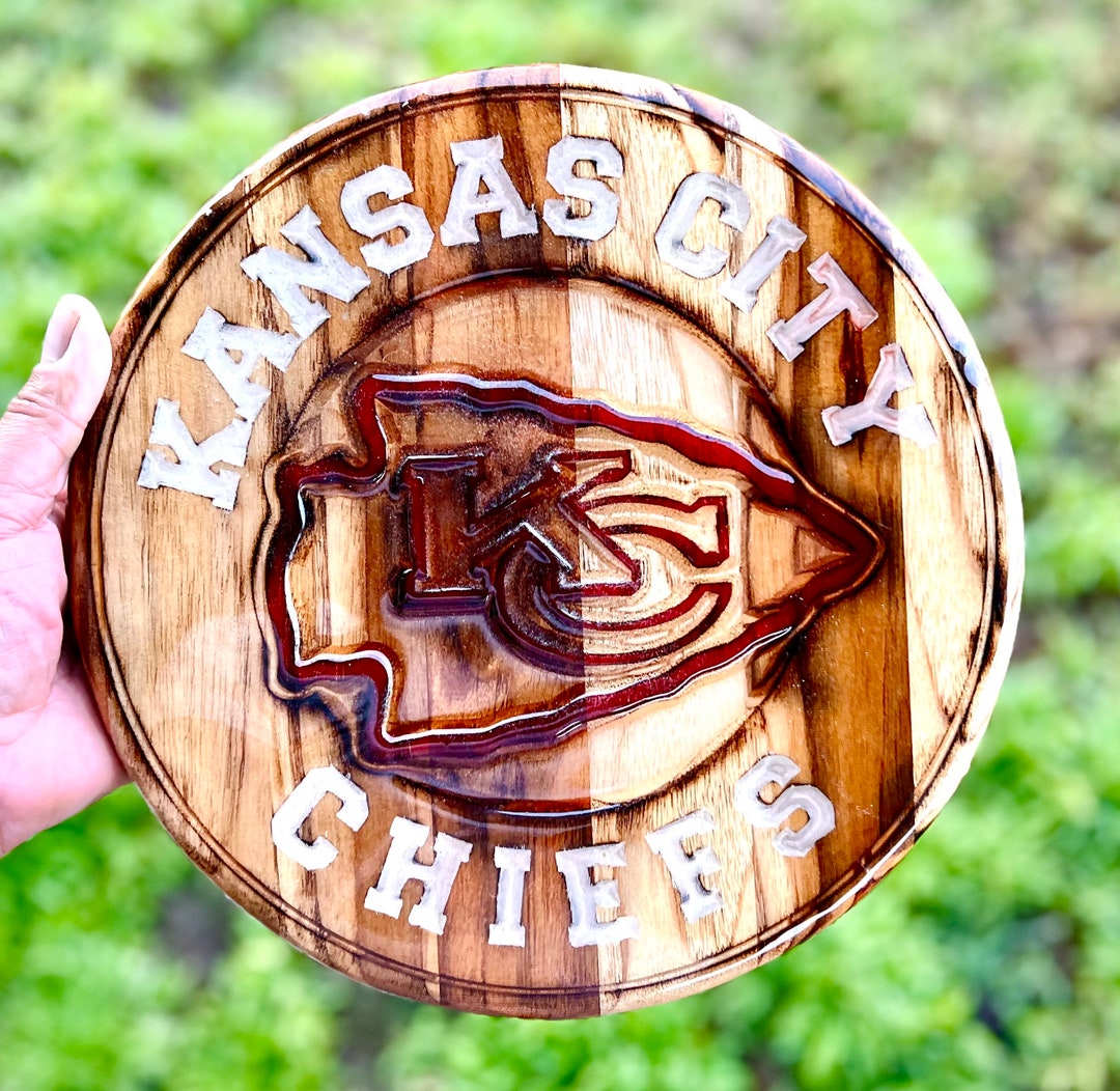 Unique Kansas City Chiefs Wood Burned Sign - Football Memorabilia for ...