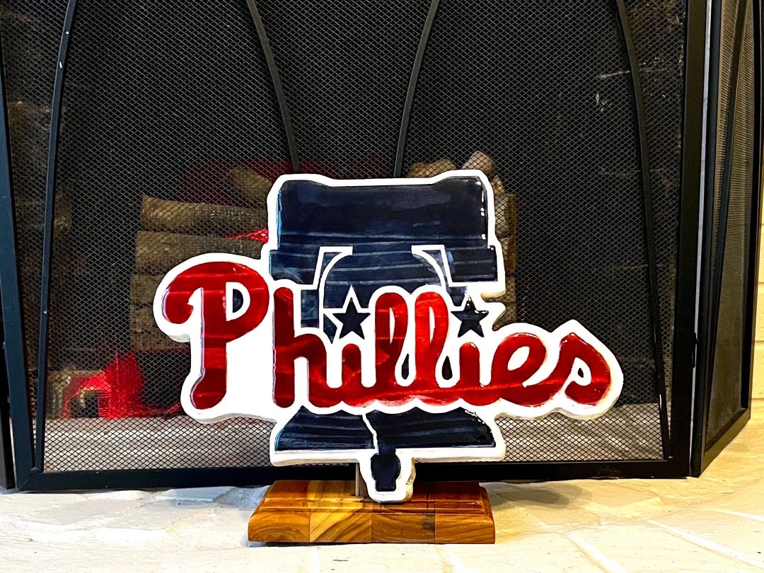 Philadelphia Phillies Wooden Decor - Epoxy Resin Baseball Gift for Man ...