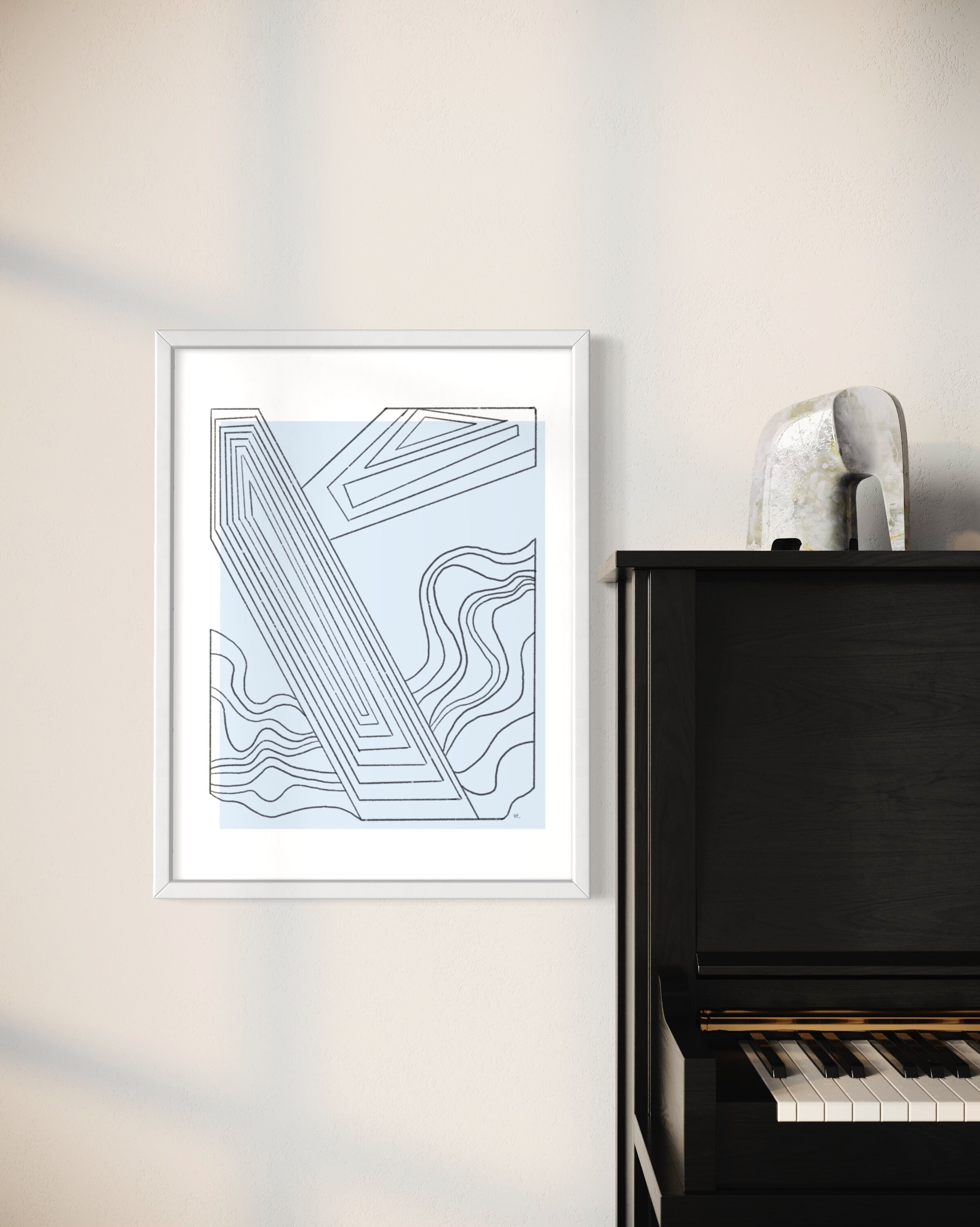 Abstract Line Drawing No.1 Minimalist Abstract Wall Art 6x8, 8x10 ...