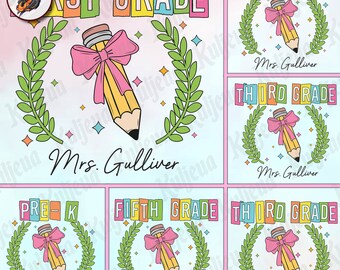 Back to School Bundle PNG, Teacher Coquette Pencil Bundle Png, Coquette ...