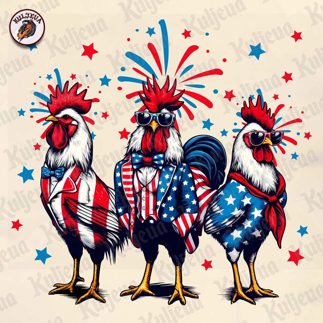Pollo Patriótico de EE.UU. PNG, Pollo del 4 de julio, Diseño del Día de ...