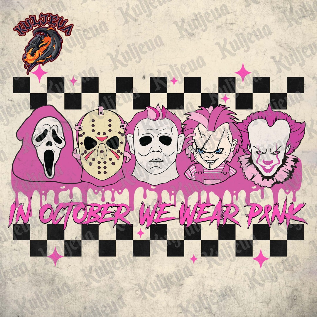 Retro Breast Cancer Awareness Png, in October We Wear Pink Png, Horror ...
