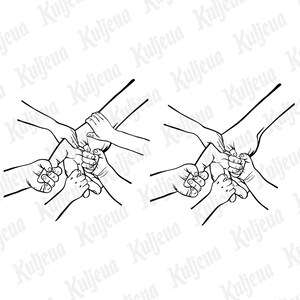 1-5 Hands Dot Mom and Childs SVG Bundle, Mother's Day Digital File ...