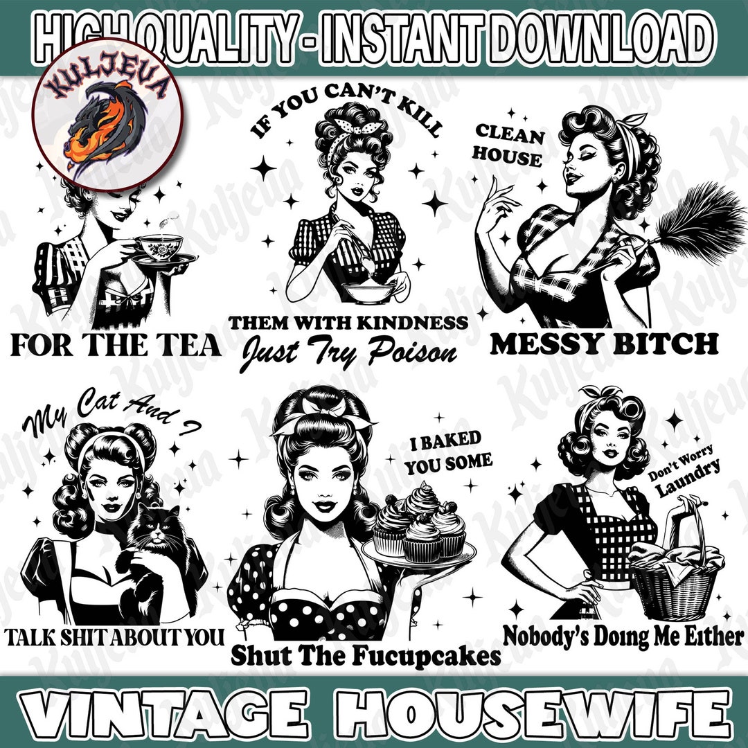 1950S Atomic Svg Bundle, Retro Housewife Svg, Snarky Retro Svg ...