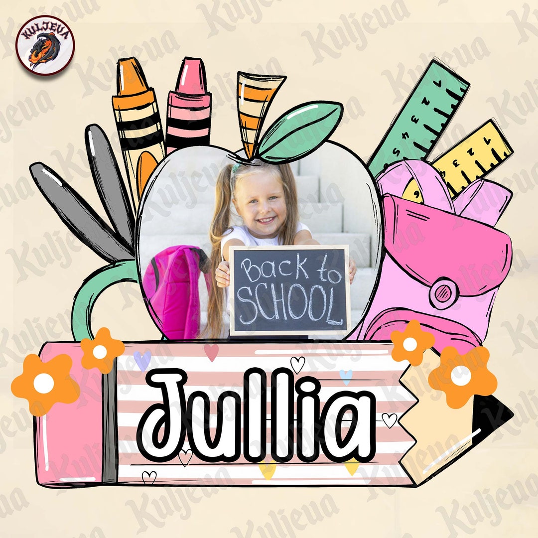 Editable Name Kids Frame Png, Back to School Canva Template, Make Your ...