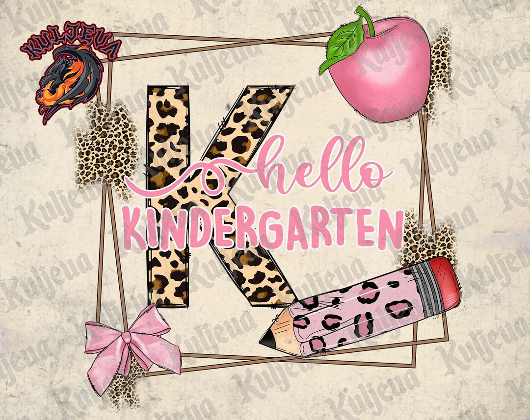 Leopard Kindergarten Png Teacher Life Png Hello Kindergarten - Etsy
