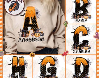 Halloween Alphabet Custom Name Png, Halloween Letters Alphabet Trick or ...