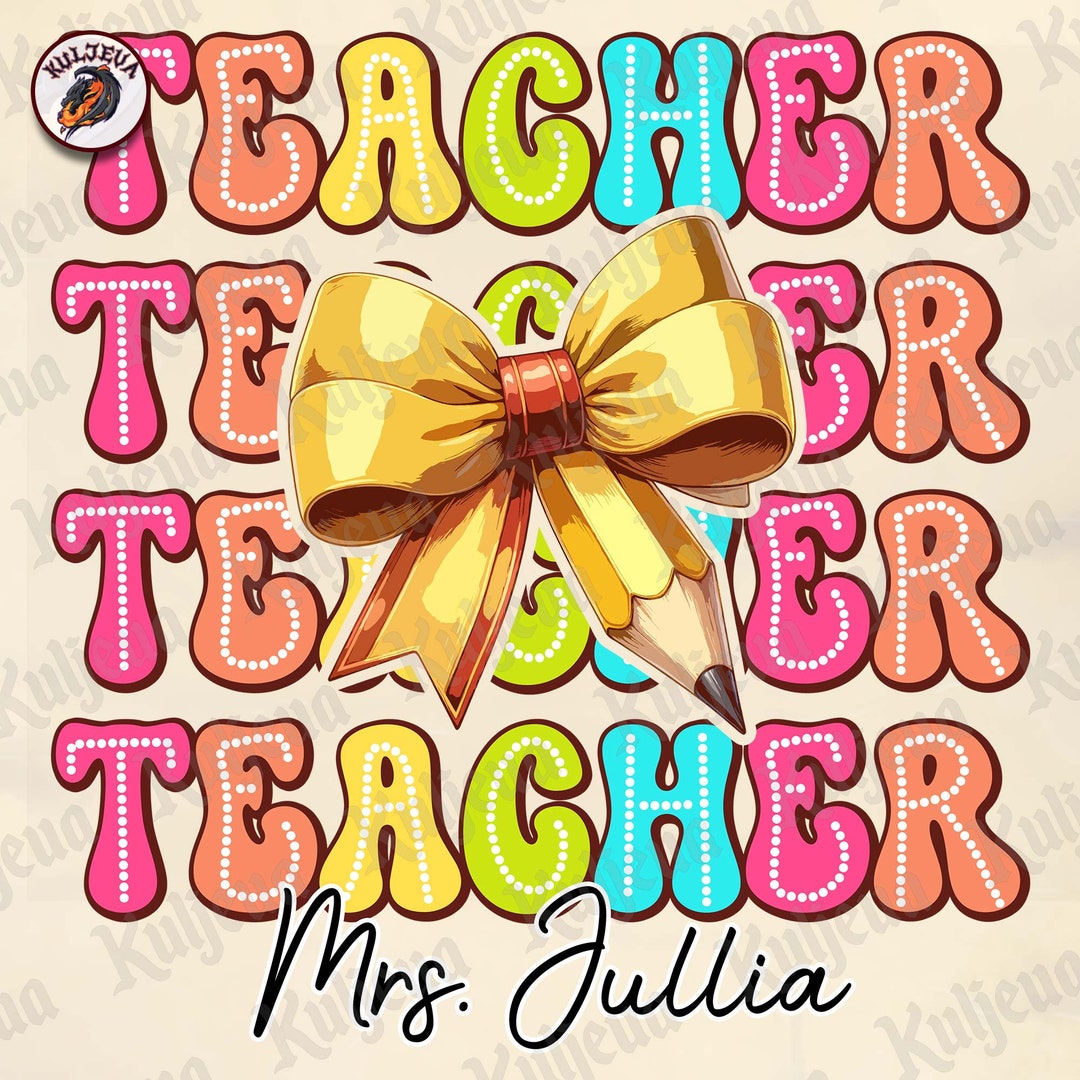 Coquette Teacher Png, Teacher Pencil Coquette Bow Png, Teach Love ...