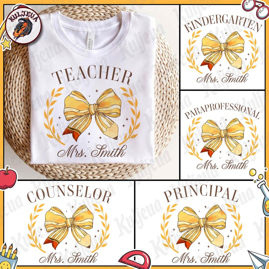 10 Teacher School Coquette Png Bundle, Retro Teacher, Team Grade ...