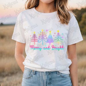 Boho Christmas Tree Png, Merry and Bright Neon Png, Pink Christmas Tree ...