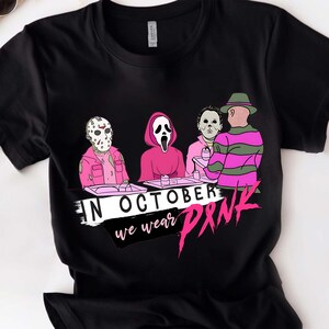 In October We Wear Pink Png, Horror Movie Pink Png, Breast Cancer ...