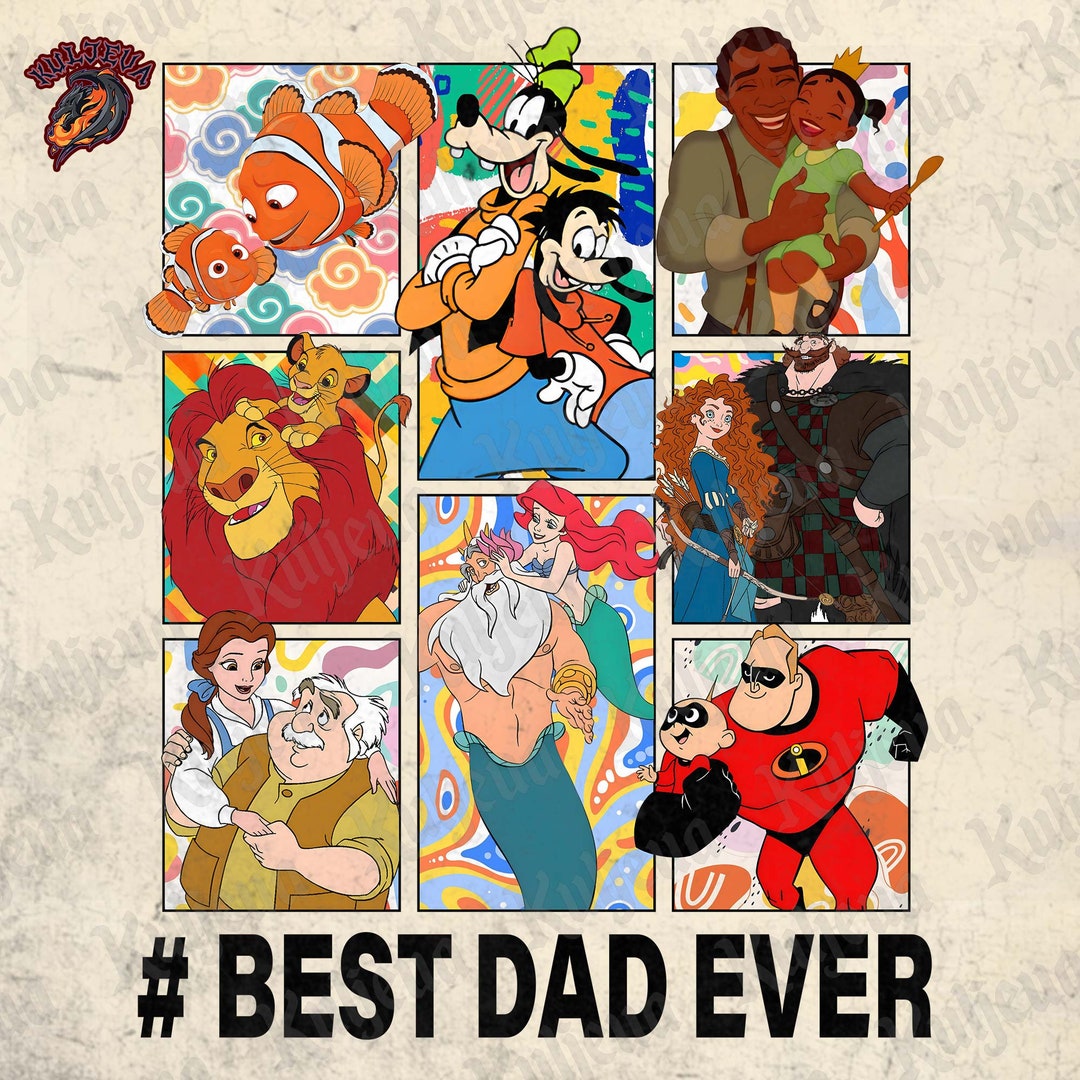 Cartoon Best Dad Ever Png, Fathers Day Png, Dad Cartoon Movie Shirt ...