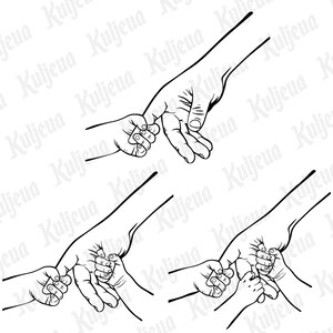 1-5 Hands Dot Mom and Childs SVG Bundle, Mother's Day Digital File ...