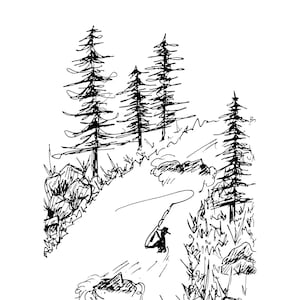 Field Notes 6 Fly Fishing Sketch Print - Etsy