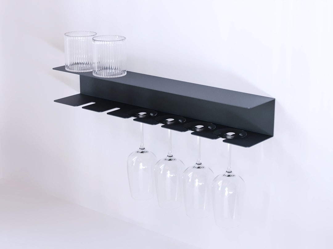Metallic Elegance: Modern Midcentury Wine Glass Rack 6 Glasses - Etsy