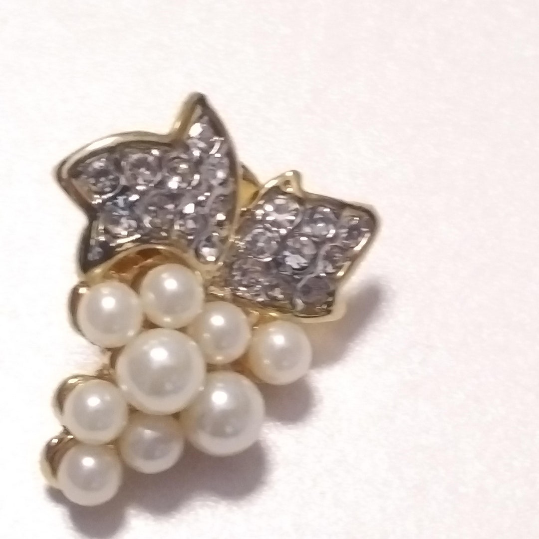 Delicate Faux Pearl Grape Cluster With Rhinestone or Other Sparkly ...