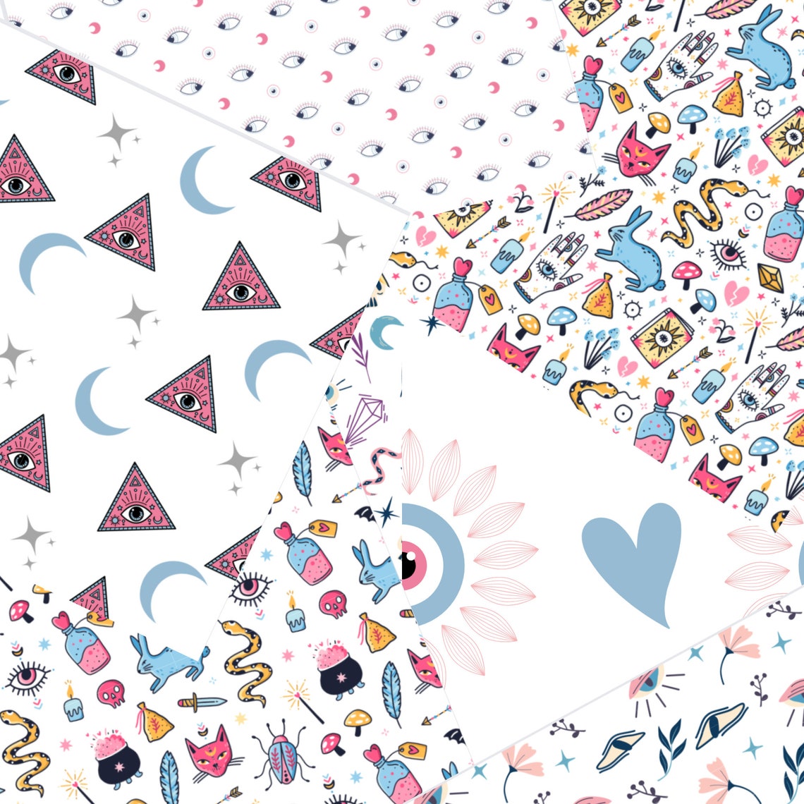 Magical Evil Eye Digital Paper- 12x12 Evil Eye Digital Download- Evil ...