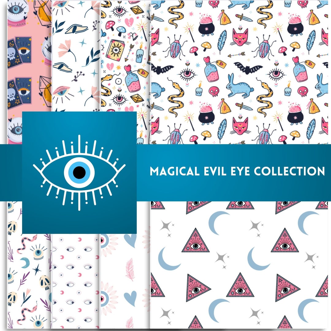 Magical Evil Eye Digital Paper- 12x12 Evil Eye Digital Download- Evil ...