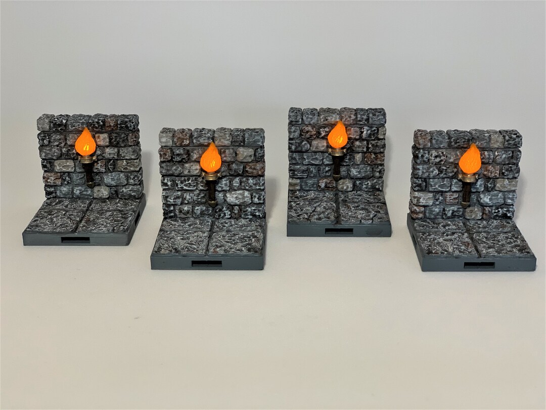 Torch Dungeon Walls (4) From Fat Dragon Games - Etsy