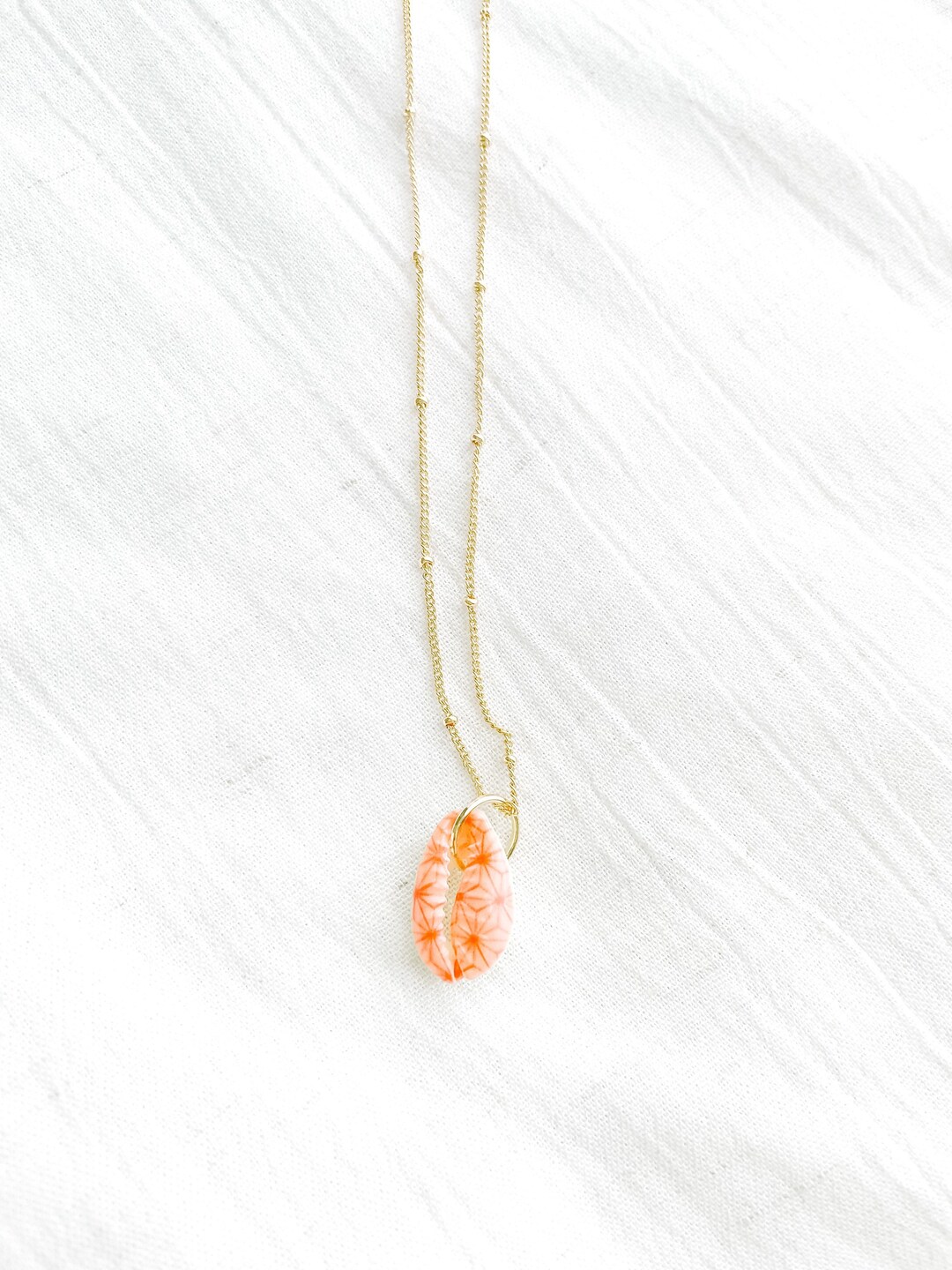 Pink Cowrie Shell Gold Plated 16” Extendable Necklace - Etsy