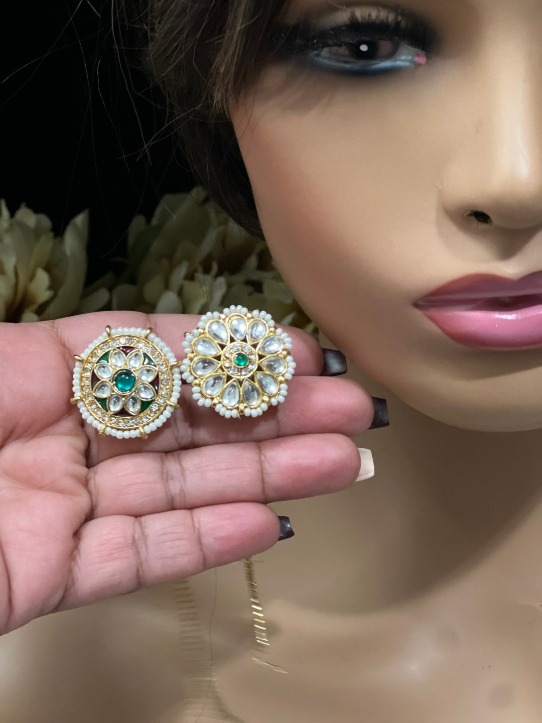 Set/ Tikka/ Bore/ Meenakari Bore/ Borla/ Head Jewelry/ Maang Tika ...